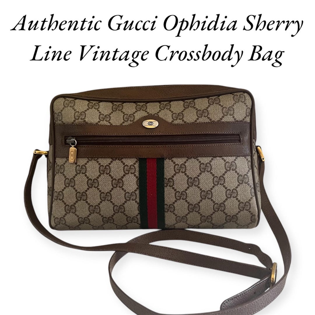 Authentic Gucci Ophidia |sherry Line Crossbody Bag|vintage|meduim Size ...