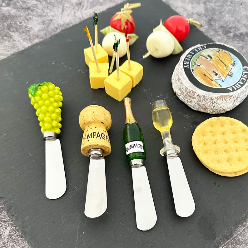 Cheese Spreader Wine Decor 4-piece Hand Painted Resin Handle With ...