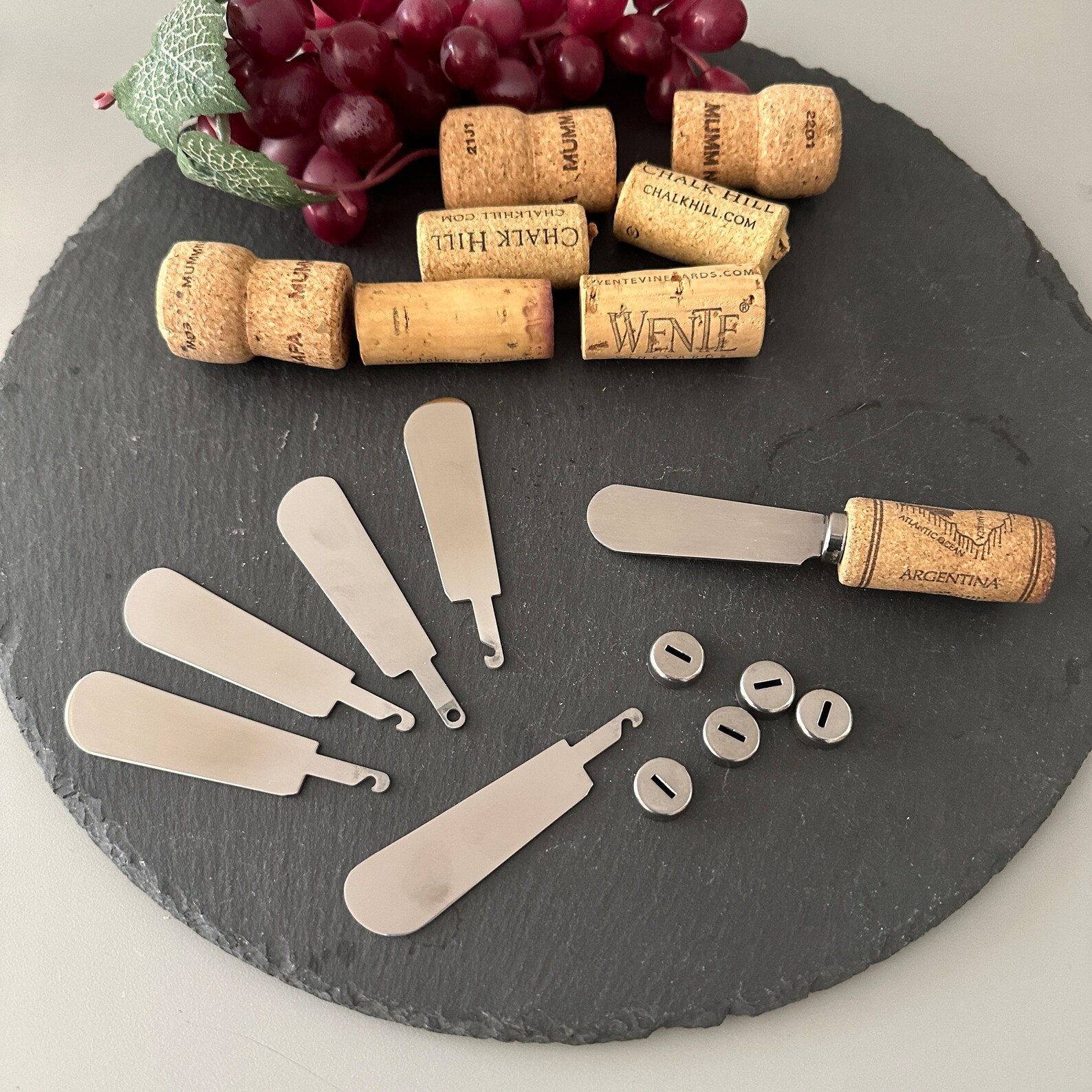 12pcs Stainless Steel Blade With Ring for DIY Cheese Spreaders, Wine ...