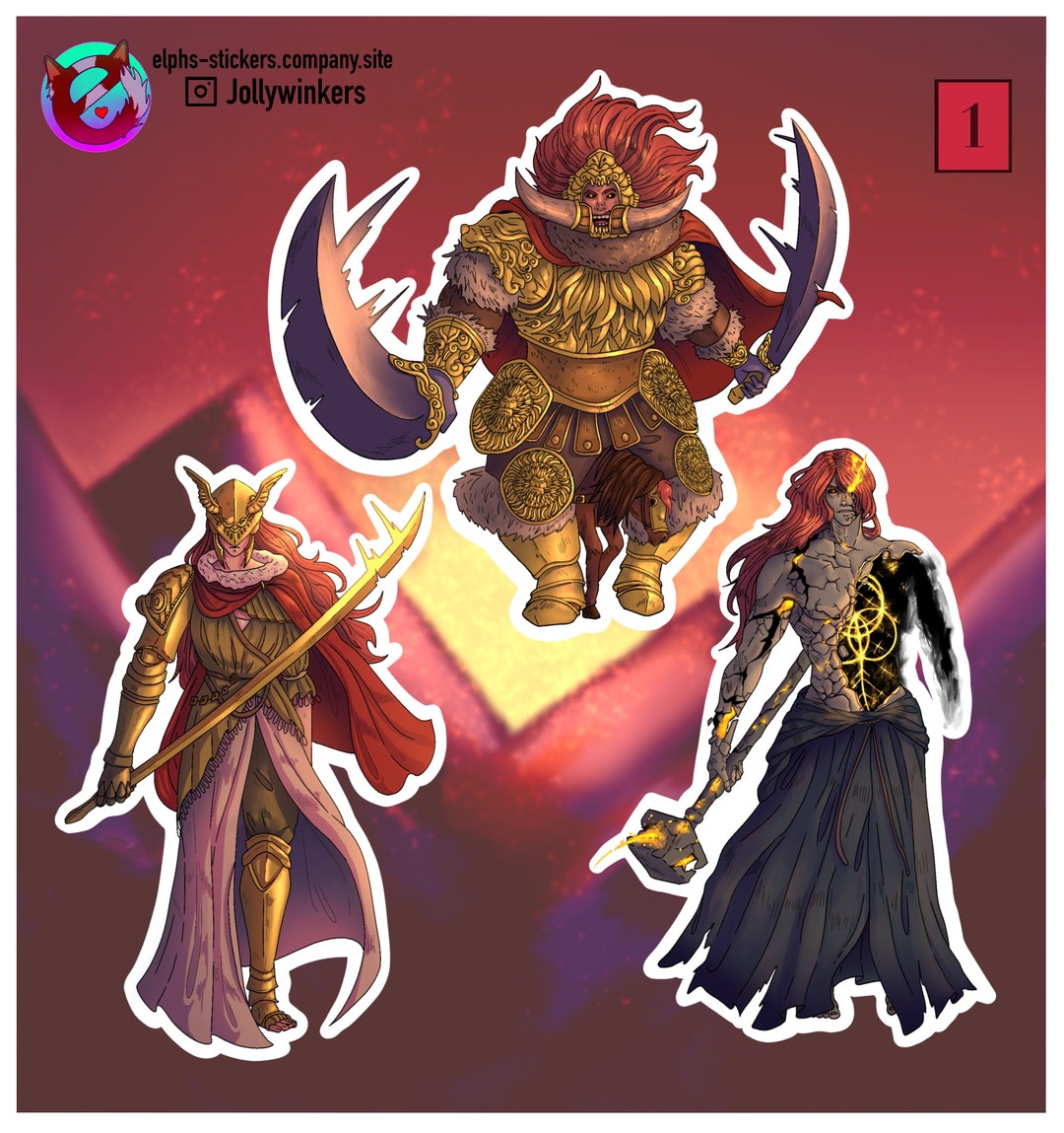 Elden Ring Demi Gods Sticker Set (5 Inch Stickers) - Etsy