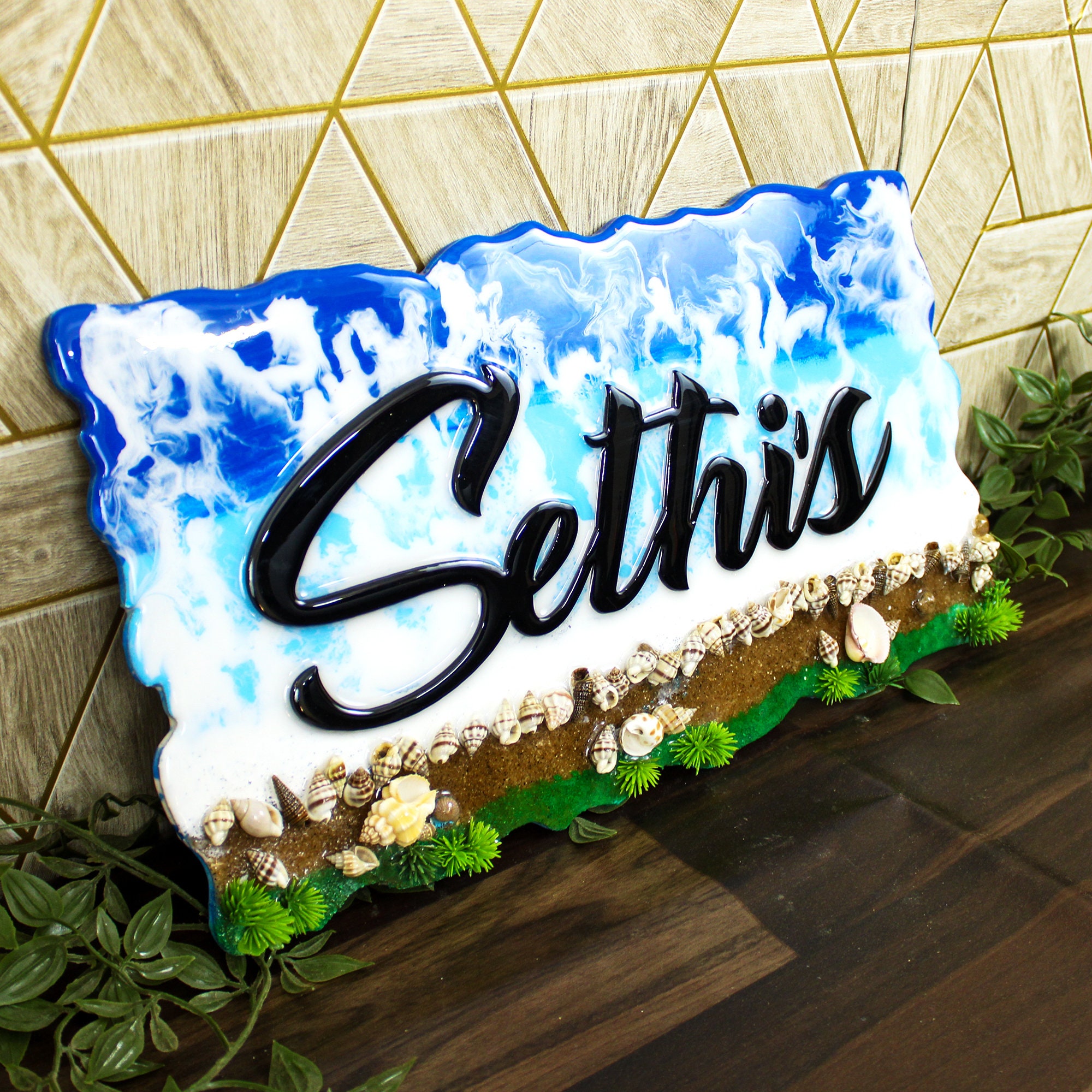 Personalized Door Sign | Name Sign Decor | 3D Letter Epoxy Resin Name ...