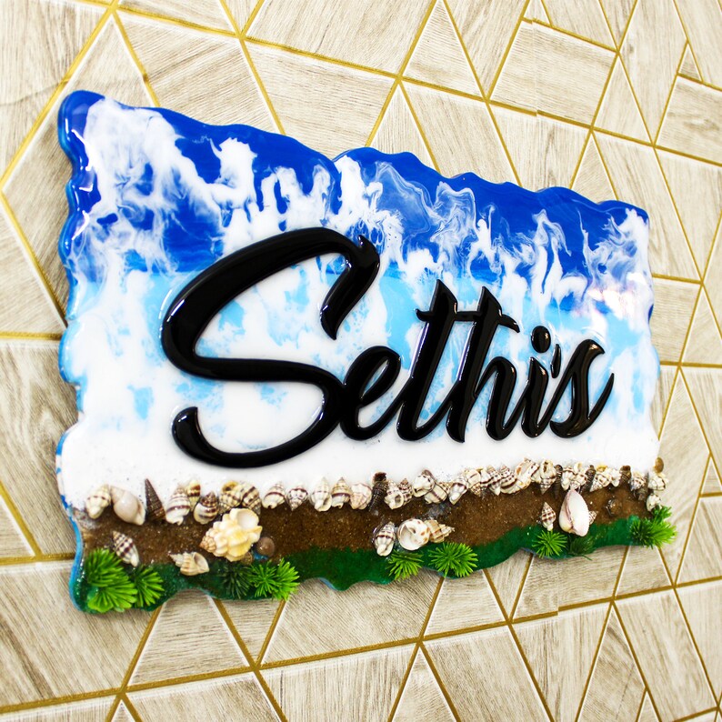 Personalized Door Sign | Name Sign Decor | 3D Letter Epoxy Resin Name ...