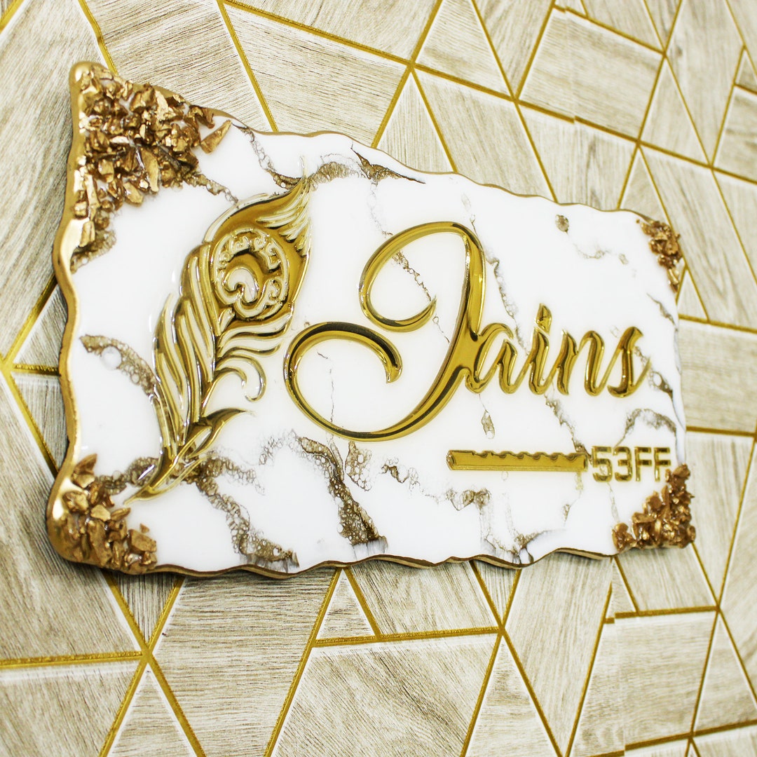 Personalized Door Sign | Name Sign Decor | 3D Letter Epoxy Resin Name ...