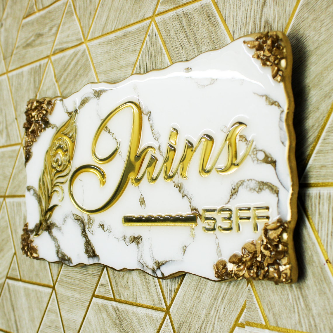 Personalized Door Sign | Name Sign Decor | 3D Letter Epoxy Resin Name ...