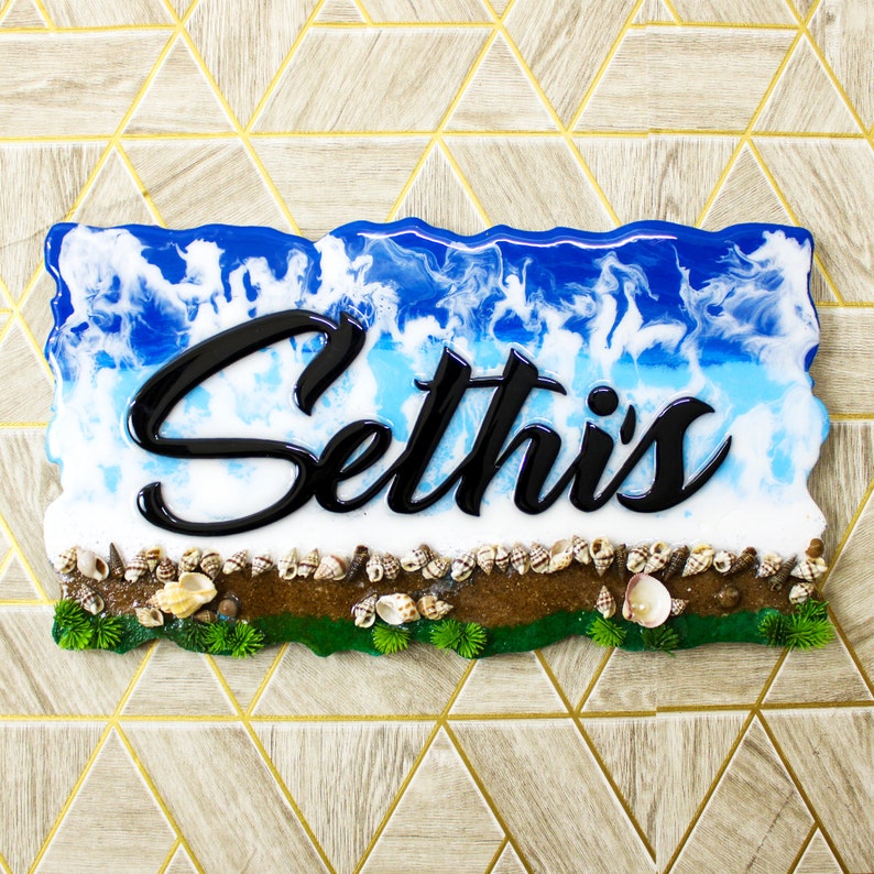 Personalized Door Sign | Name Sign Decor | 3D Letter Epoxy Resin Name ...