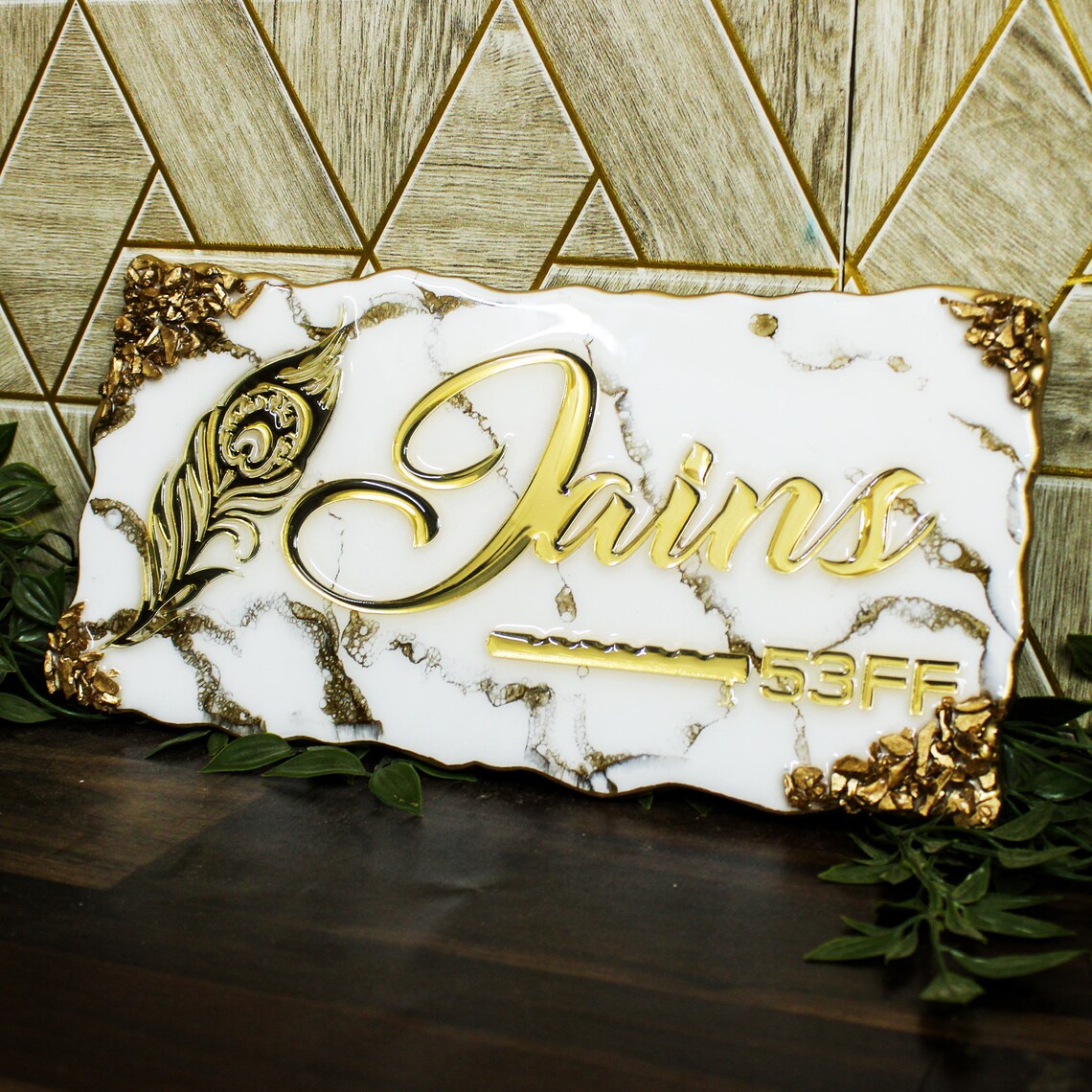 Personalized Door Sign | Name Sign Decor | 3D Letter Epoxy Resin Name ...
