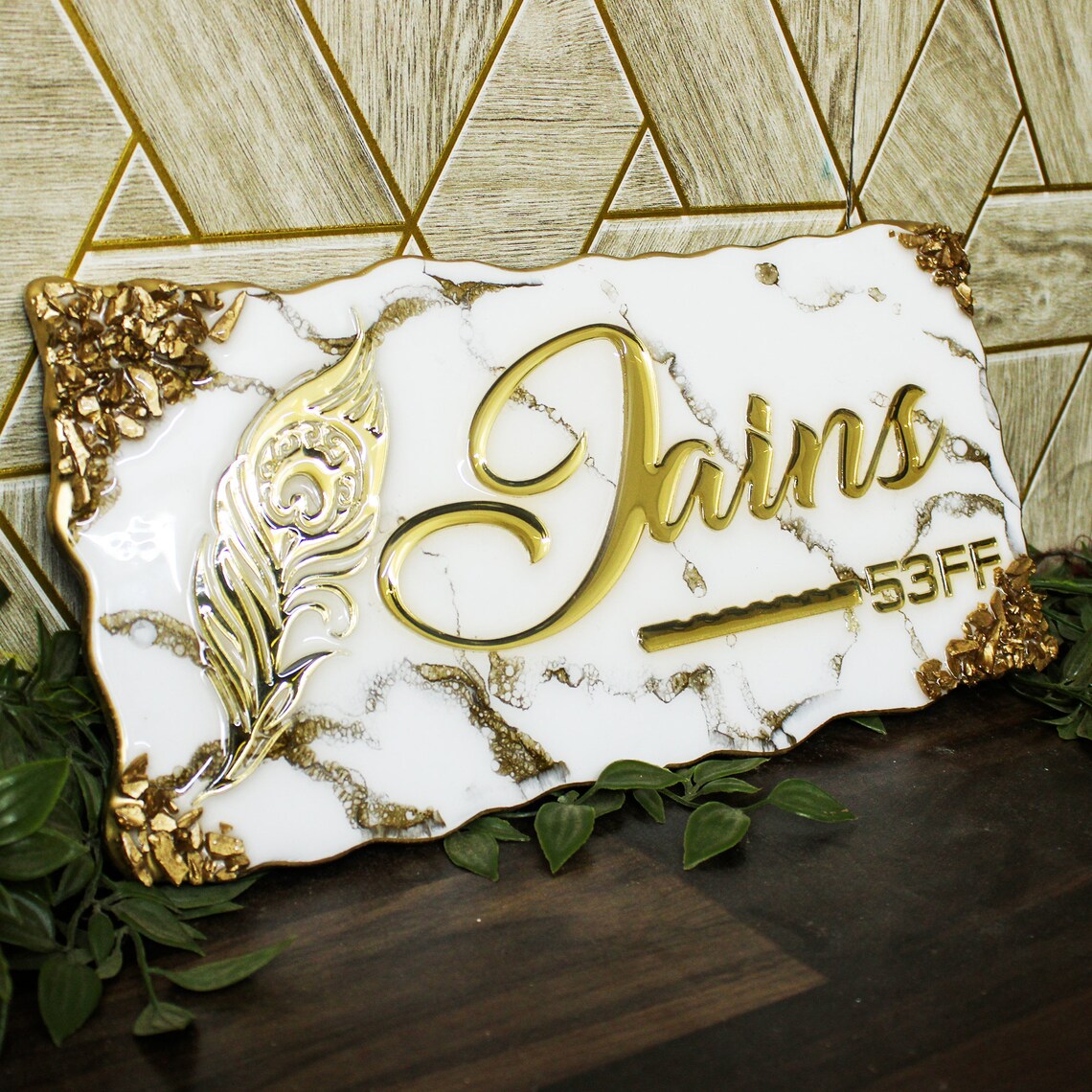 Personalized Door Sign | Name Sign Decor | 3D Letter Epoxy Resin Name ...
