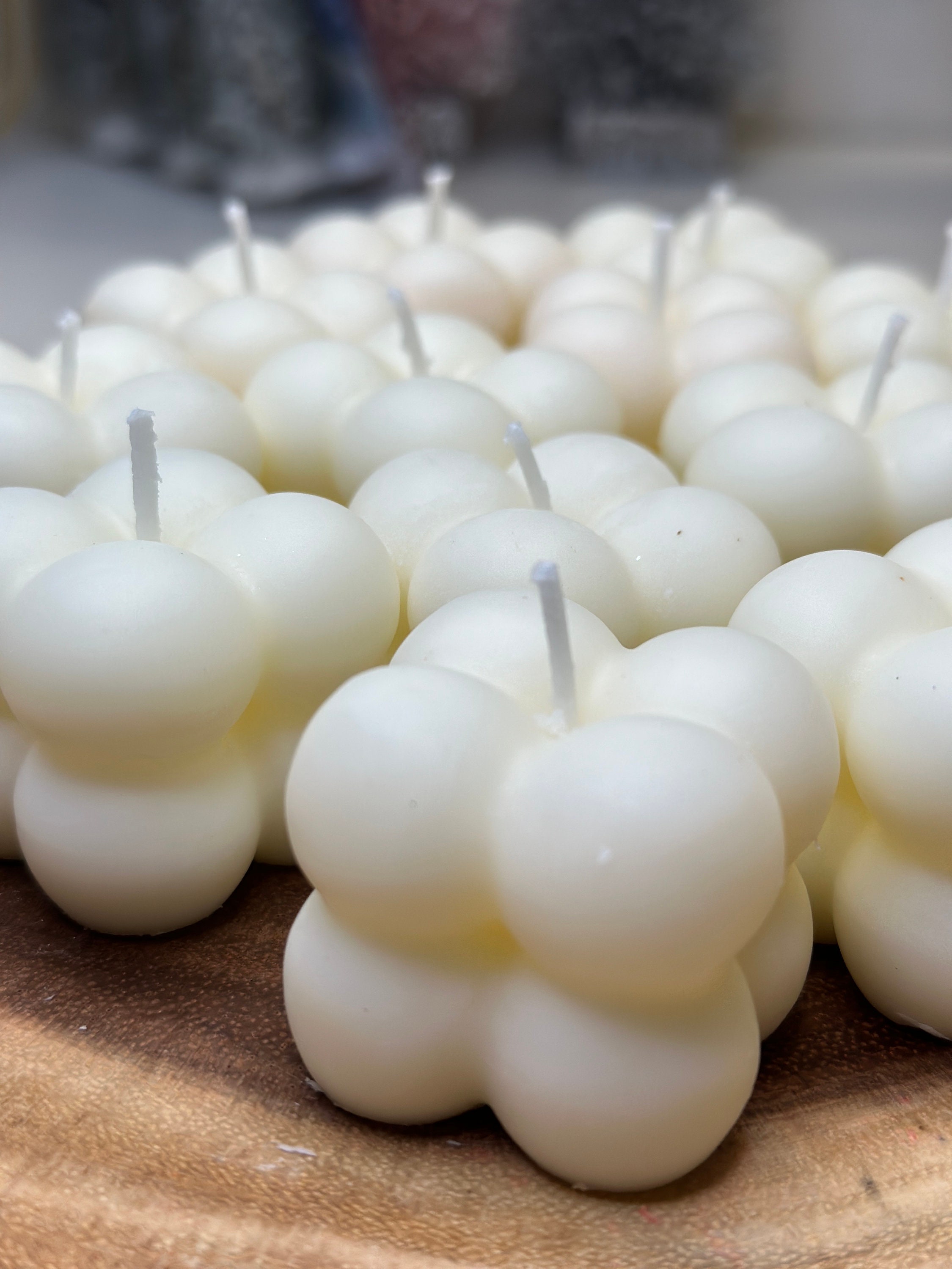 Mini Bubble Candle Favors - Custom Color Soy Wax Candles - Wedding ...