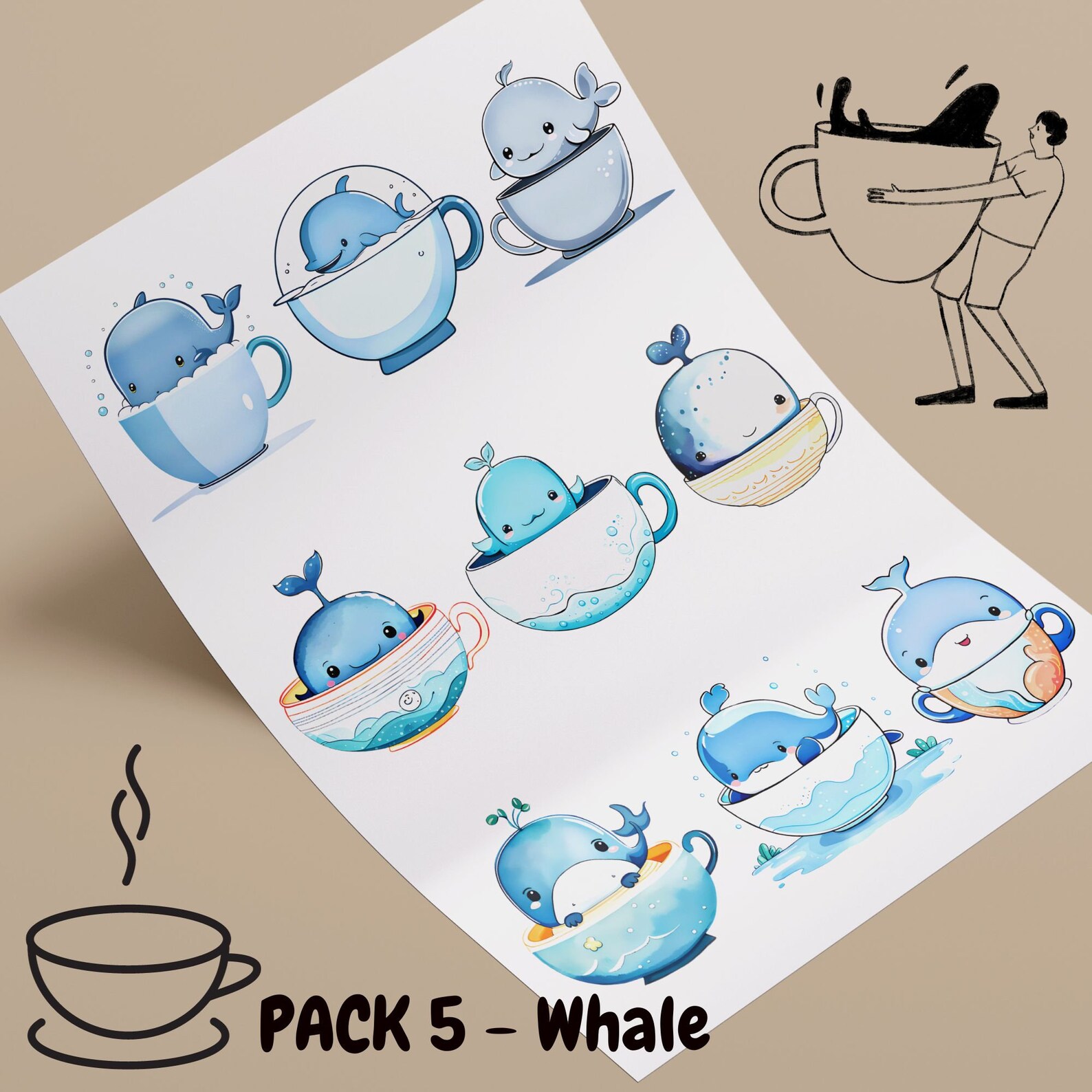 45 "animal-in-a-cup" Clip Arts |cute Puppy, Kitten, Chicken, Pony ...
