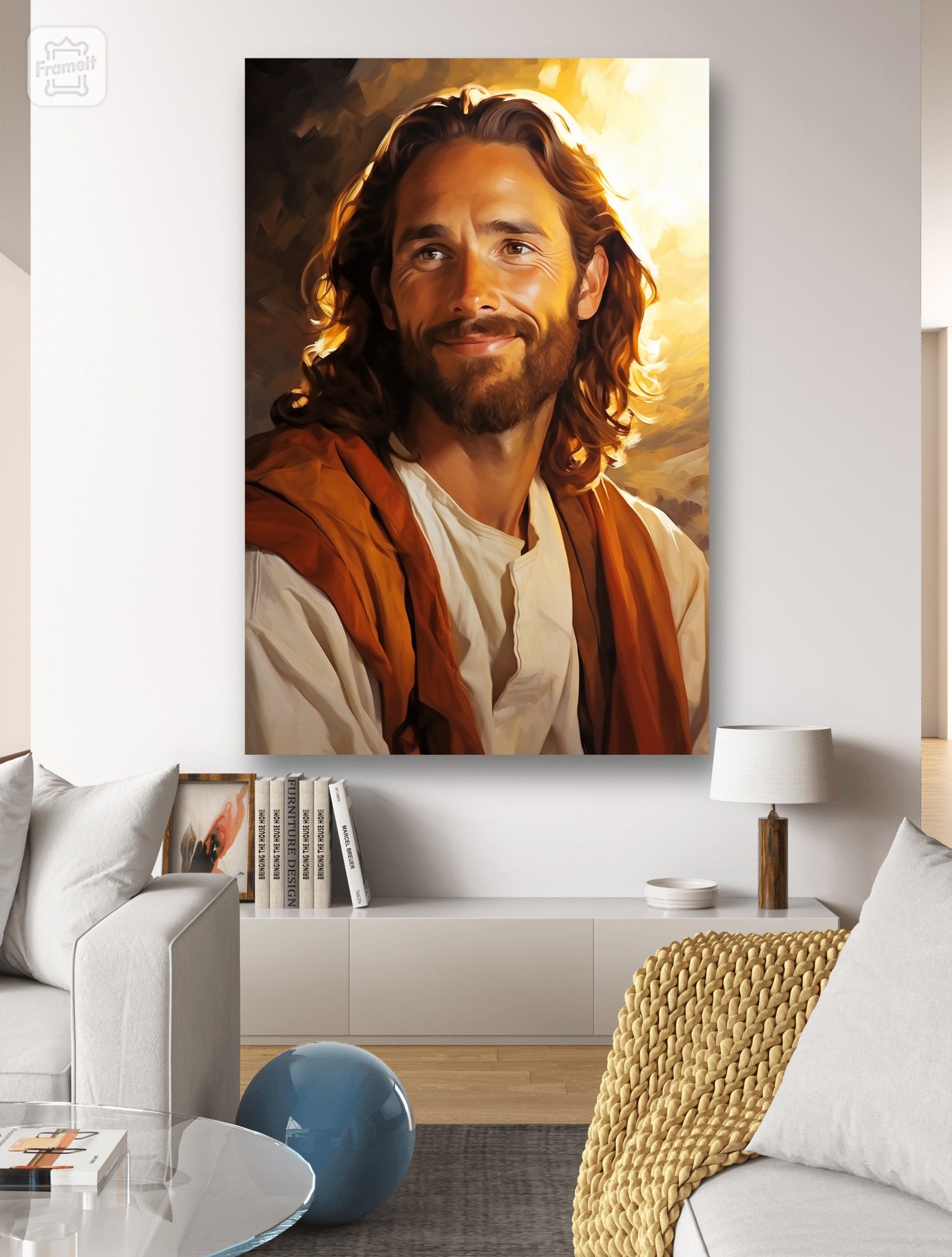 Smiling Loving Jesus, the Most Beautiful Looking Jesus Oil Painting ...