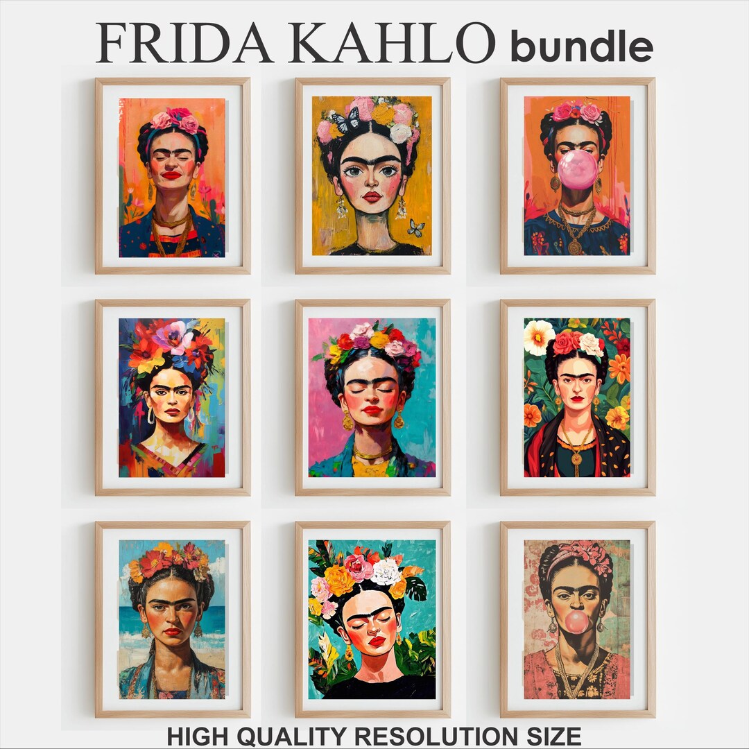 Frida Kahlo High-resolution Printable Painting Set, Frida Kahlo Art ...