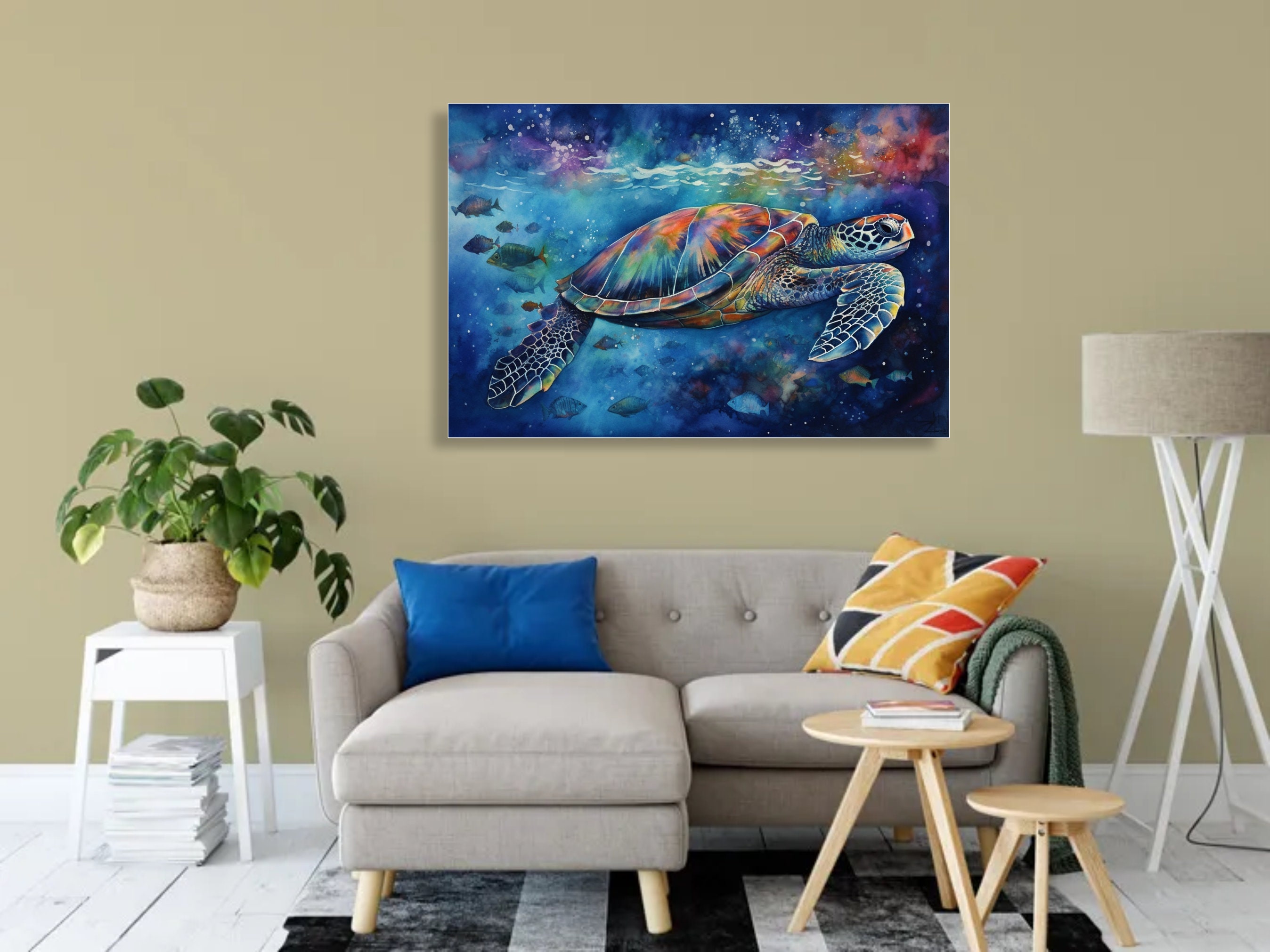 WATERCOLOR TURTLE Digital Art Illustration. Instant Download, Digital ...