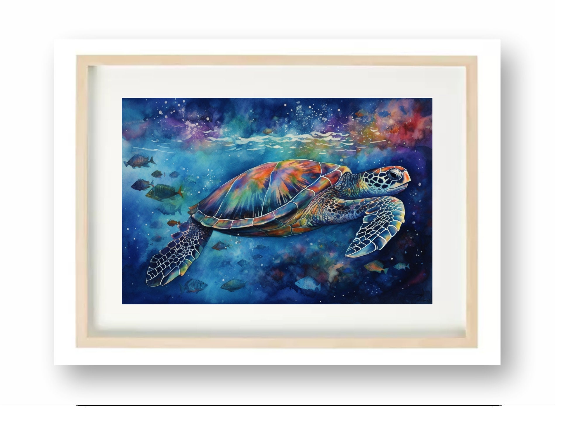 WATERCOLOR TURTLE Digital Art Illustration. Instant Download, Digital ...