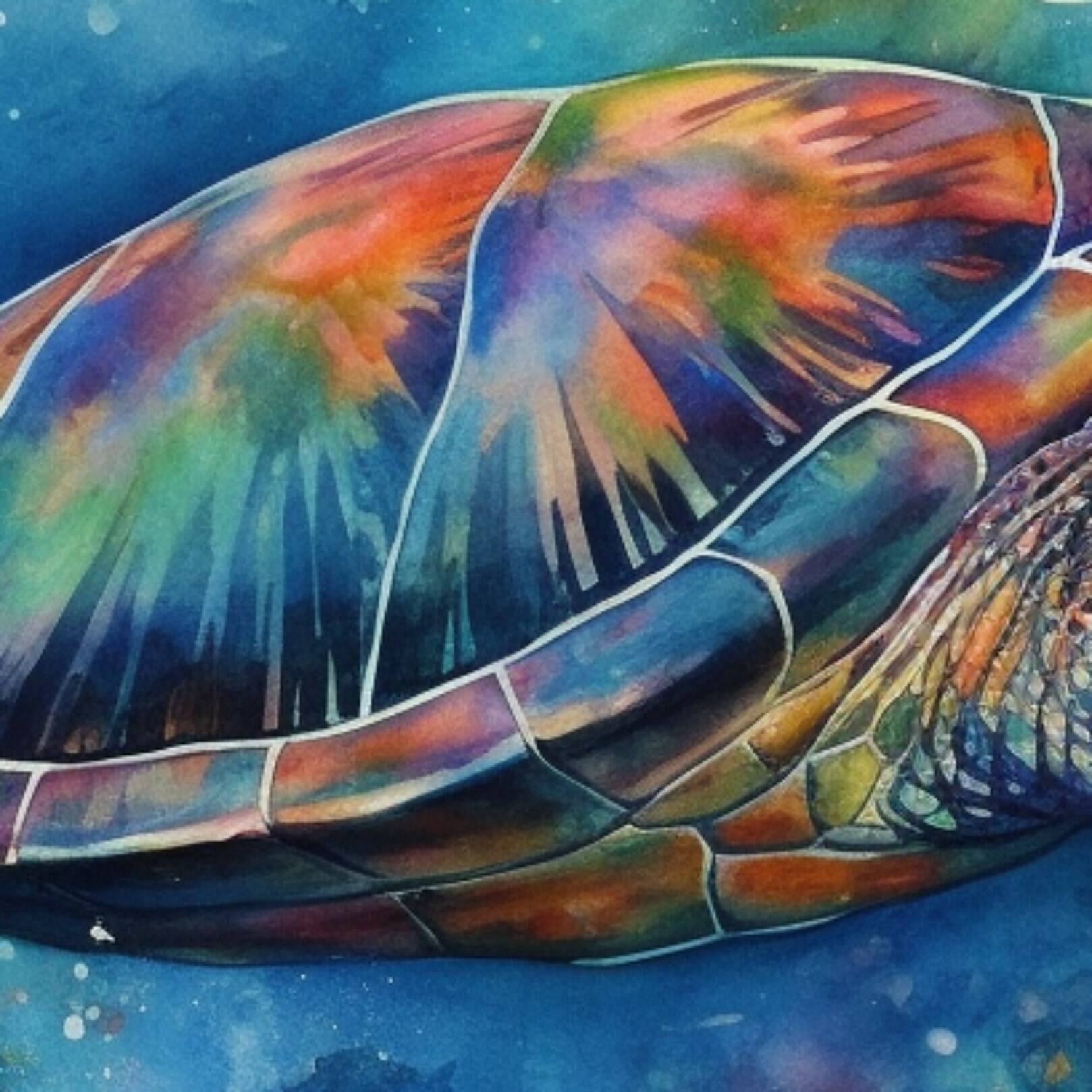 WATERCOLOR TURTLE Digital Art Illustration. Instant Download, Digital ...