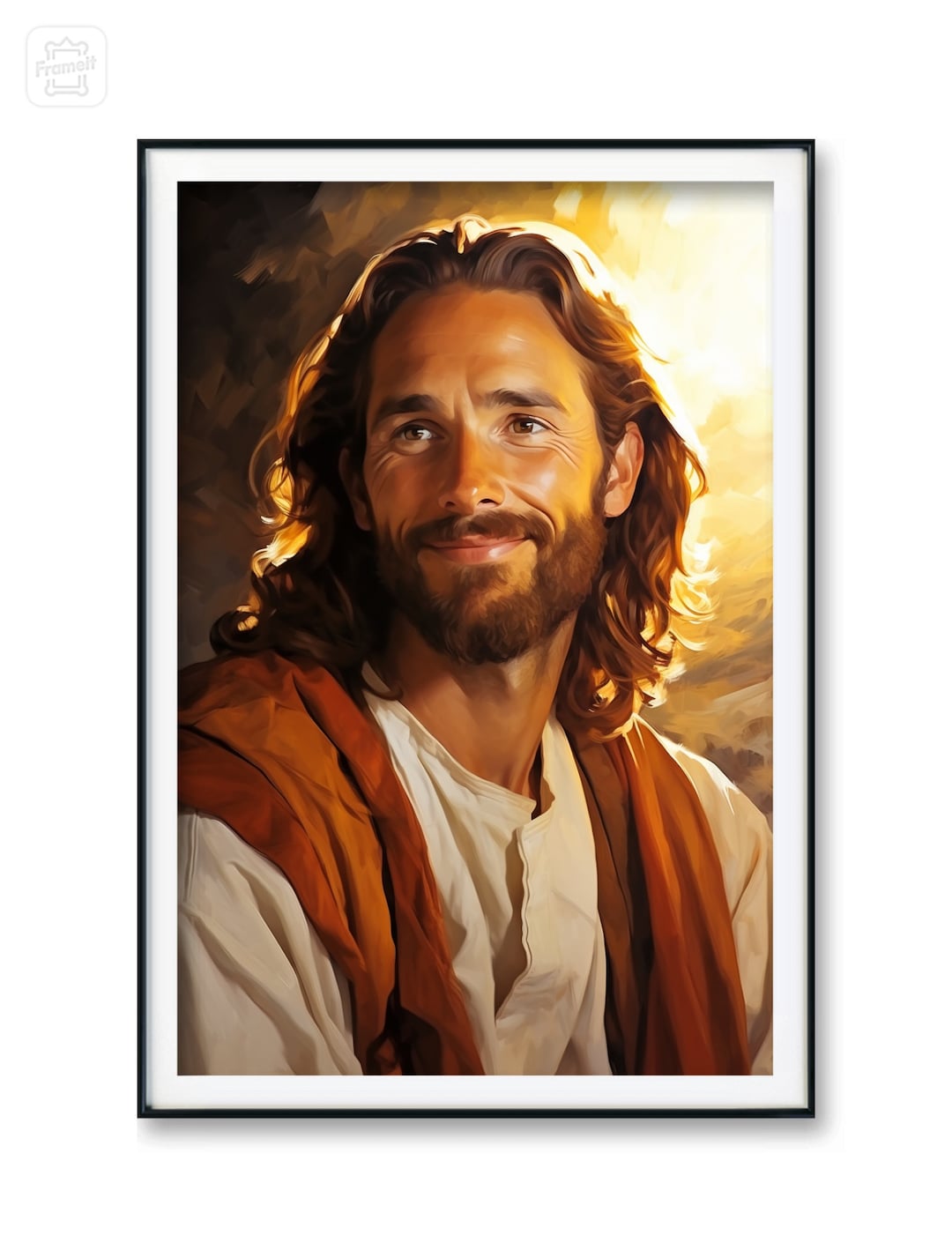 Smiling Loving Jesus, the Most Beautiful Looking Jesus Oil Painting ...