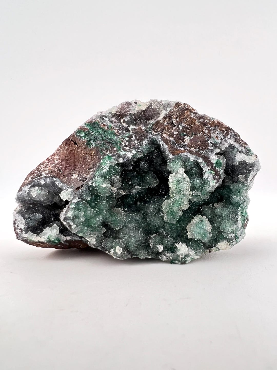 Natural Quartz-coated Malachite Specimen (tenke-fungurume Area ...