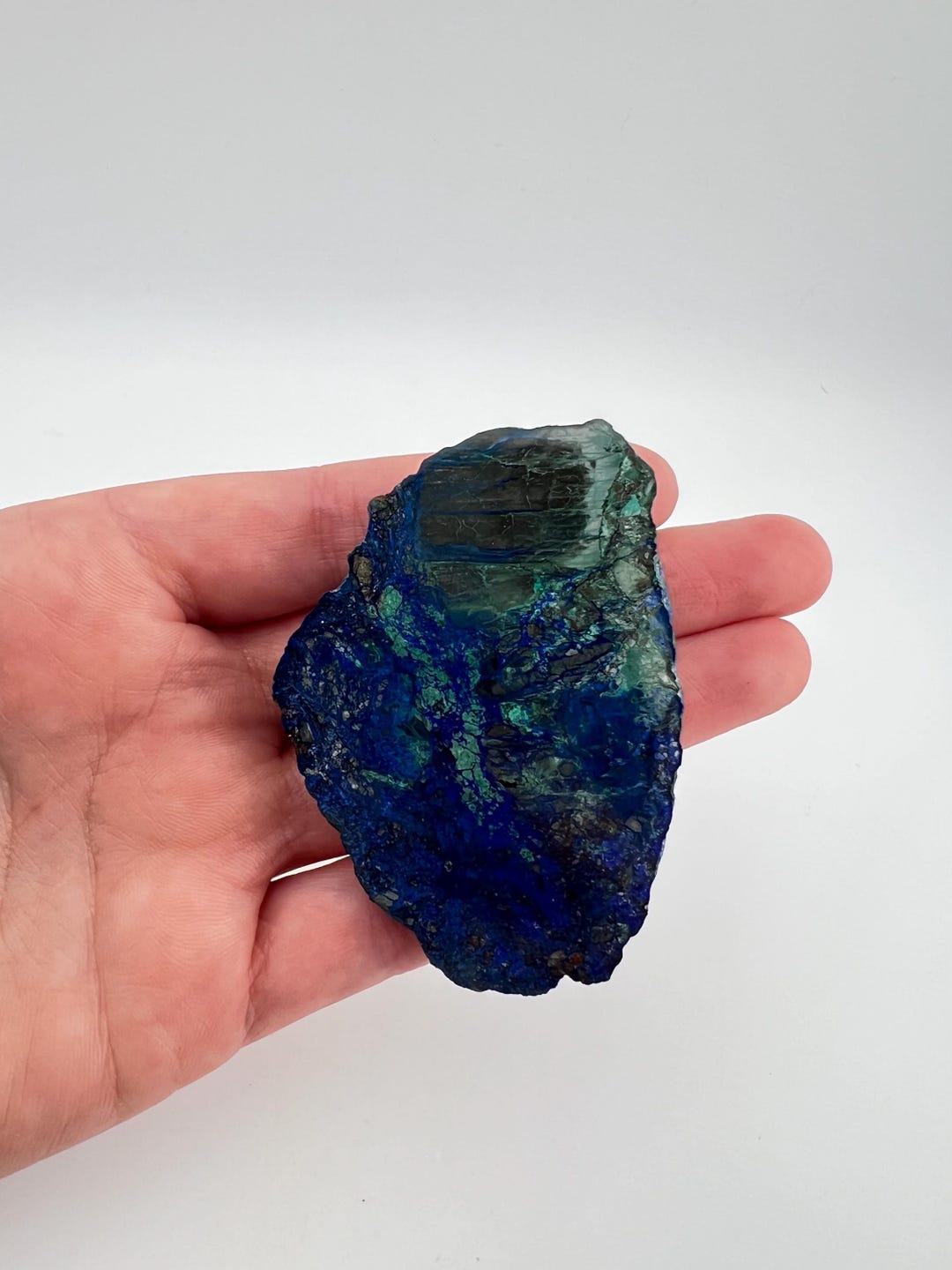 Half-polished Azurite (rubtsovsk Mine, Rubtsovsky District, Altai Krai ...