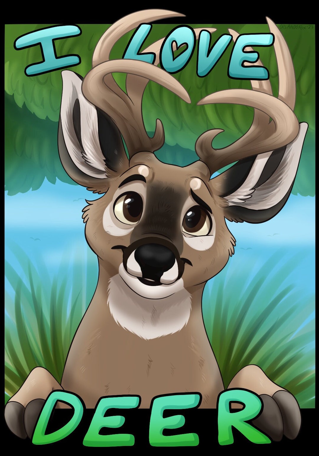 I Love Deer Badge - Etsy
