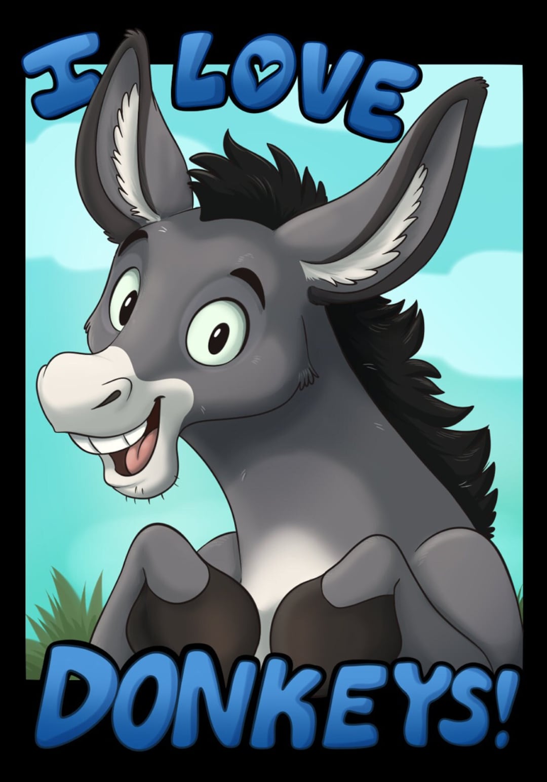 I Love Donkeys Badge - Etsy