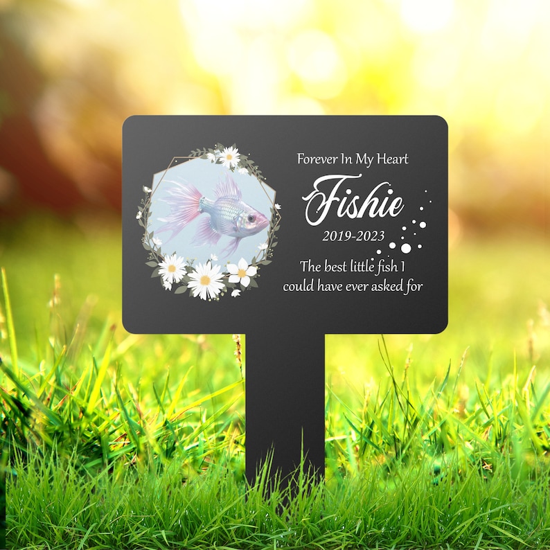 Custom Fish Memorial Plaques, Best Little Fish, Grave Marker for Pet ...