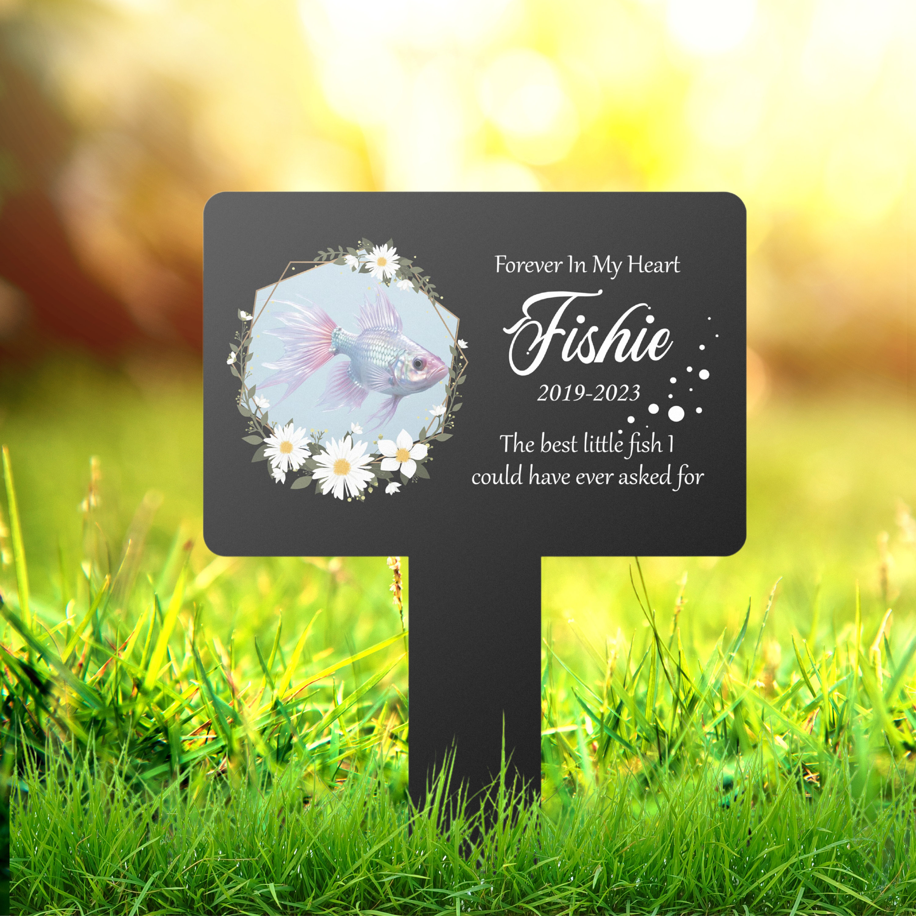 Custom Fish Memorial Plaques, Best Little Fish, Grave Marker for Pet ...