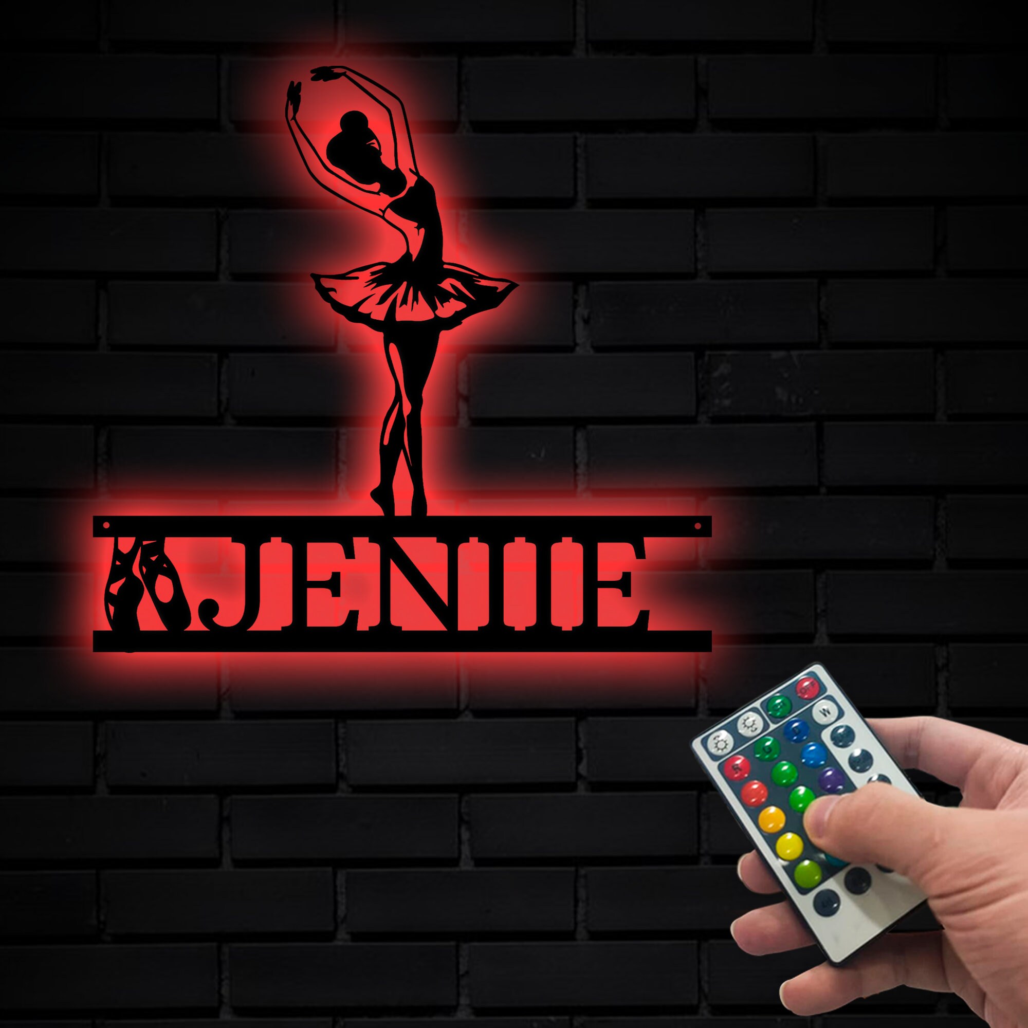 Personalized Ballet Girl Metal Wall With Led Lights, Ballerina Custom ...