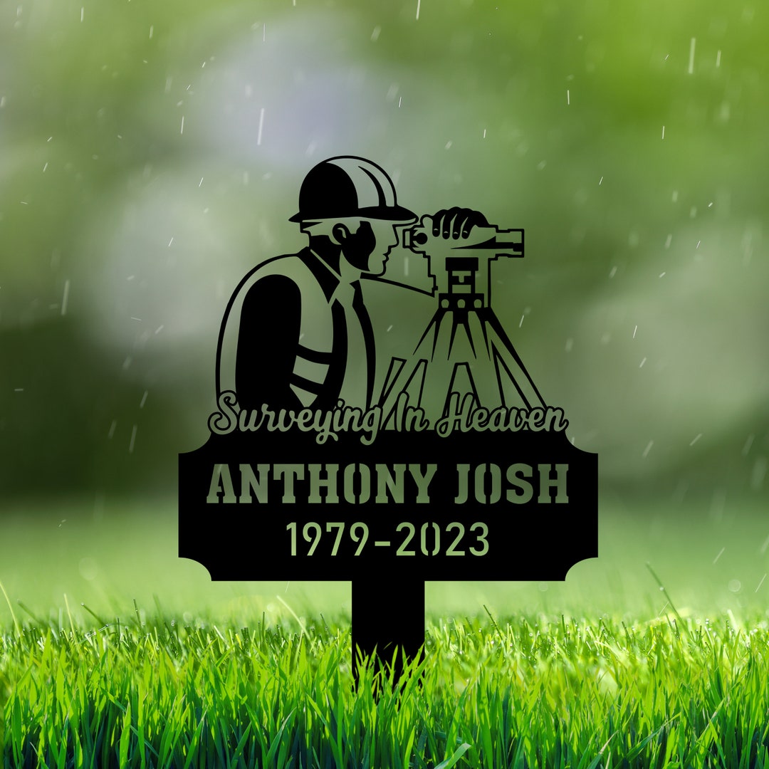 Personalized Land Surveyor Stake, Surveyor Metal Yard Art, Land ...