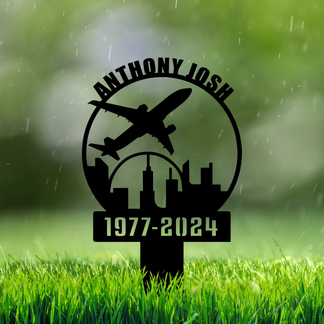 Personalized Pilot Metal Stake, Flight Crew Remembrance Grave Marker ...