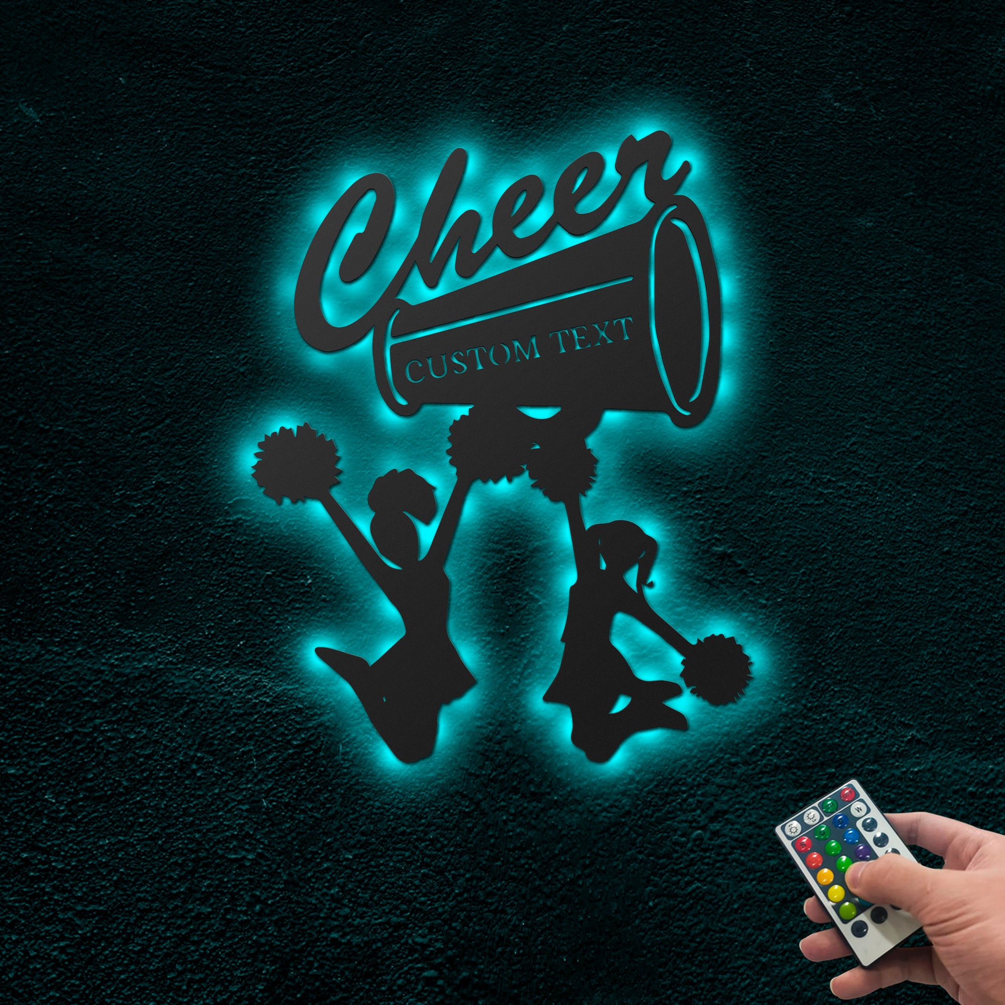 Cheerleader Custom Name Sign With LED, Cheerleading Metal Wall Art ...