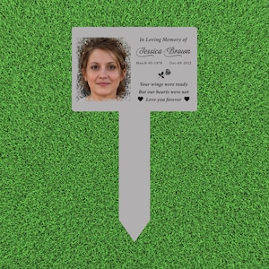 Photo Grave Marker Personalized, Temporary Grave Marker With Photo ...