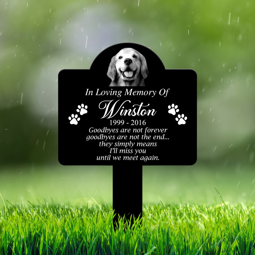 Dog Loss Portrait Memorial Stake, Dog Loss Photo Grave Stake, Dog Loss ...