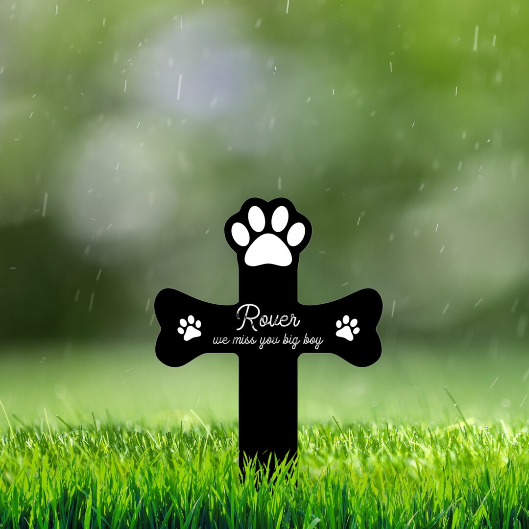 Dog Loss Cross Grave Stake, Pet Memorial Grave Marker, Pet Loss Marker ...