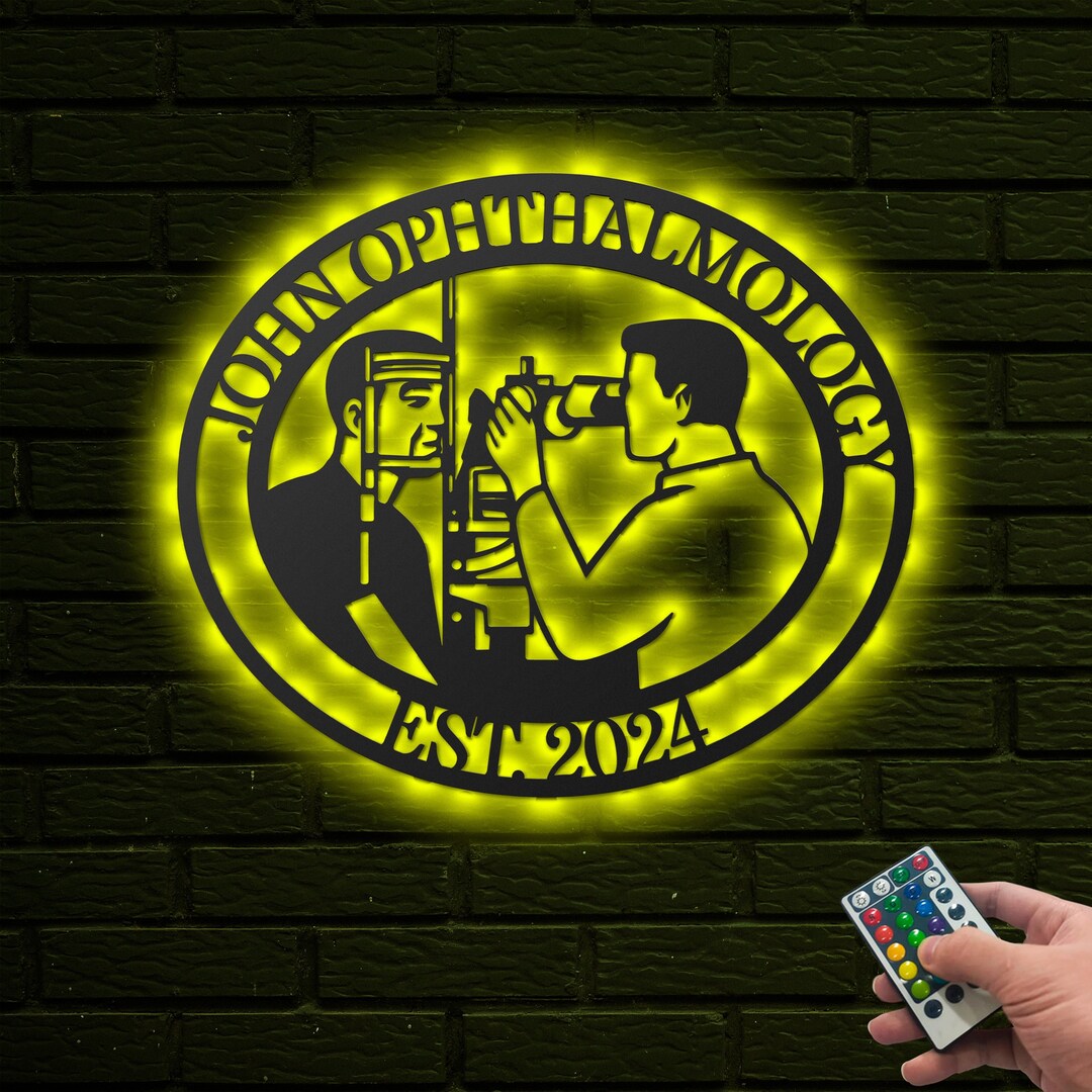 Optometrist Office Metal Wall With Lights, Custom Eyewear Store Wall ...