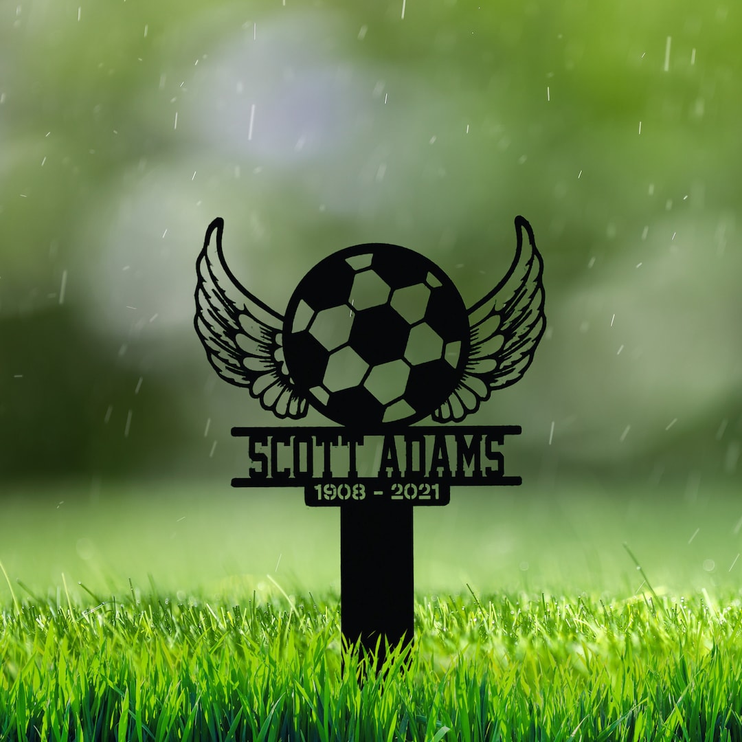 Soccer Memorial Grave Marker Personalized, Soccer Coach Cross Stake ...