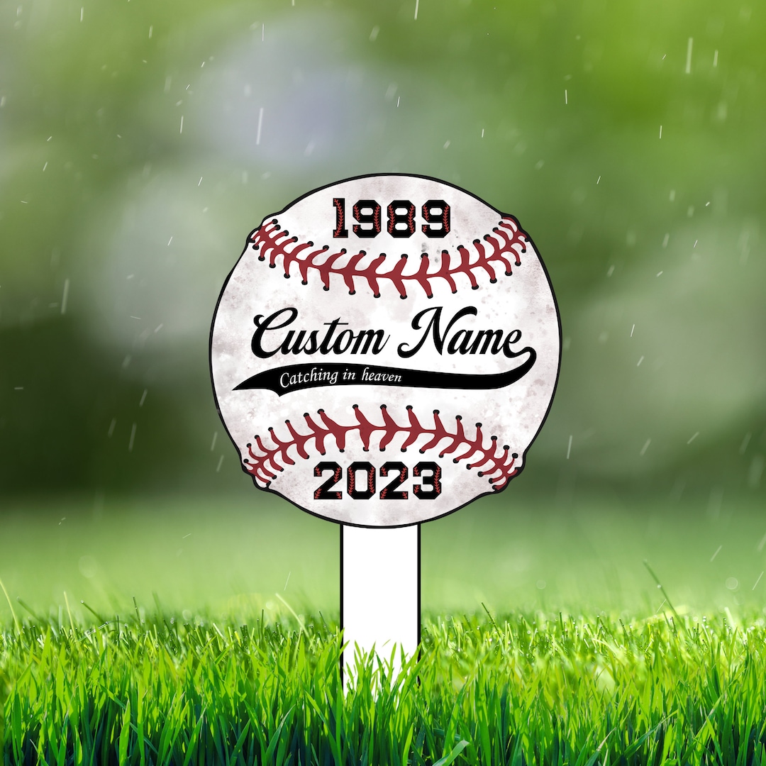 Baseball Memorial Grave Marker Personalized, Baseball Acrylic Plaque ...