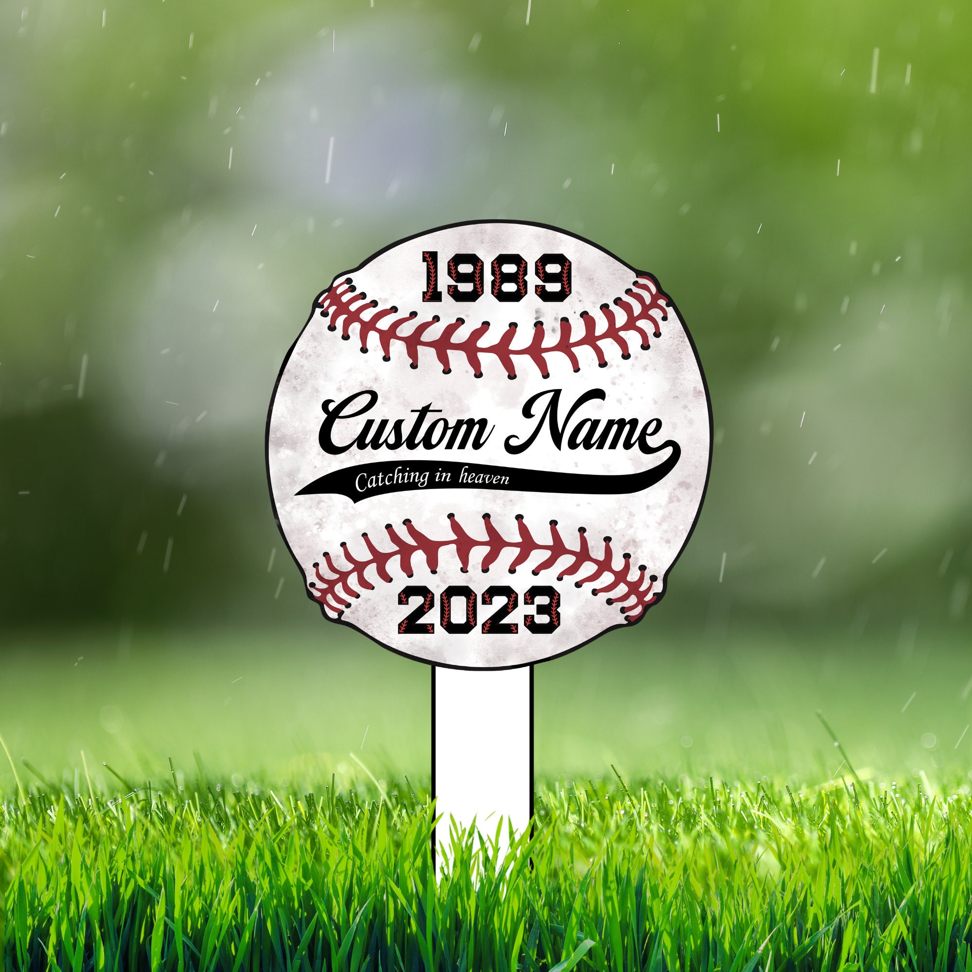 Baseball Memorial Grave Marker Personalized, Baseball Acrylic Plaque ...