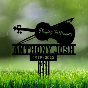Personalized Grave Marker for Human, Playing in Heaven, Violin Player ...