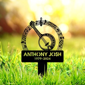 Personalized Memorial Plaques for Banjo Players, Metal Remembrance ...