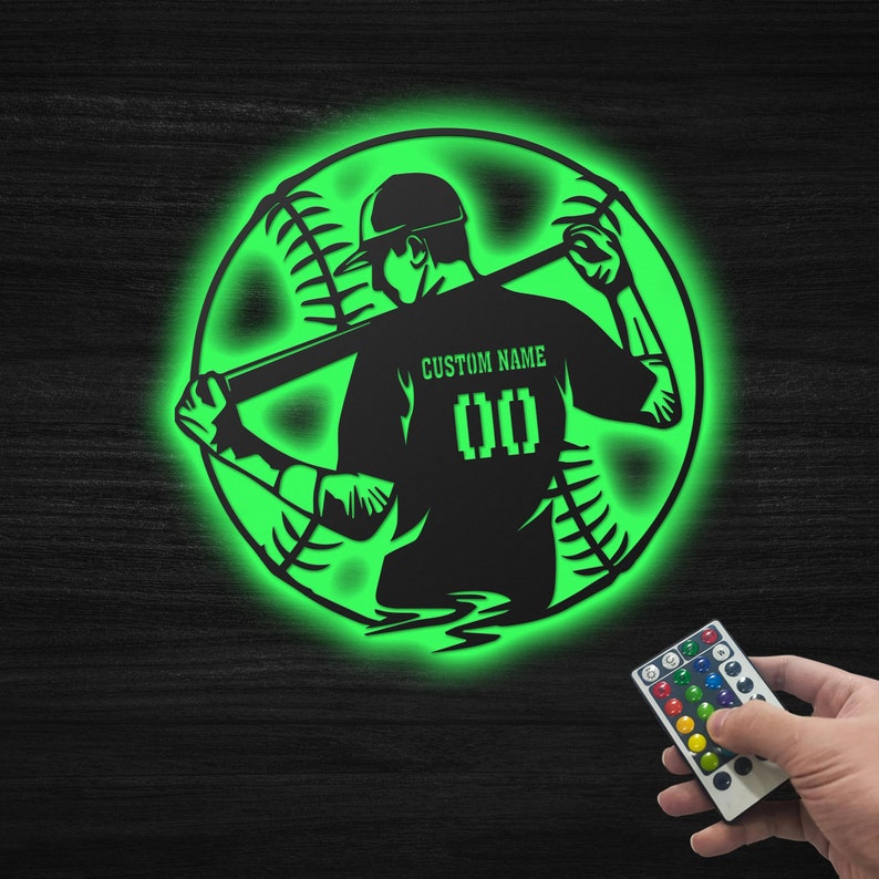 Baseball Led Sign Personalized, Baseball Custom Name Sign, Baseball ...