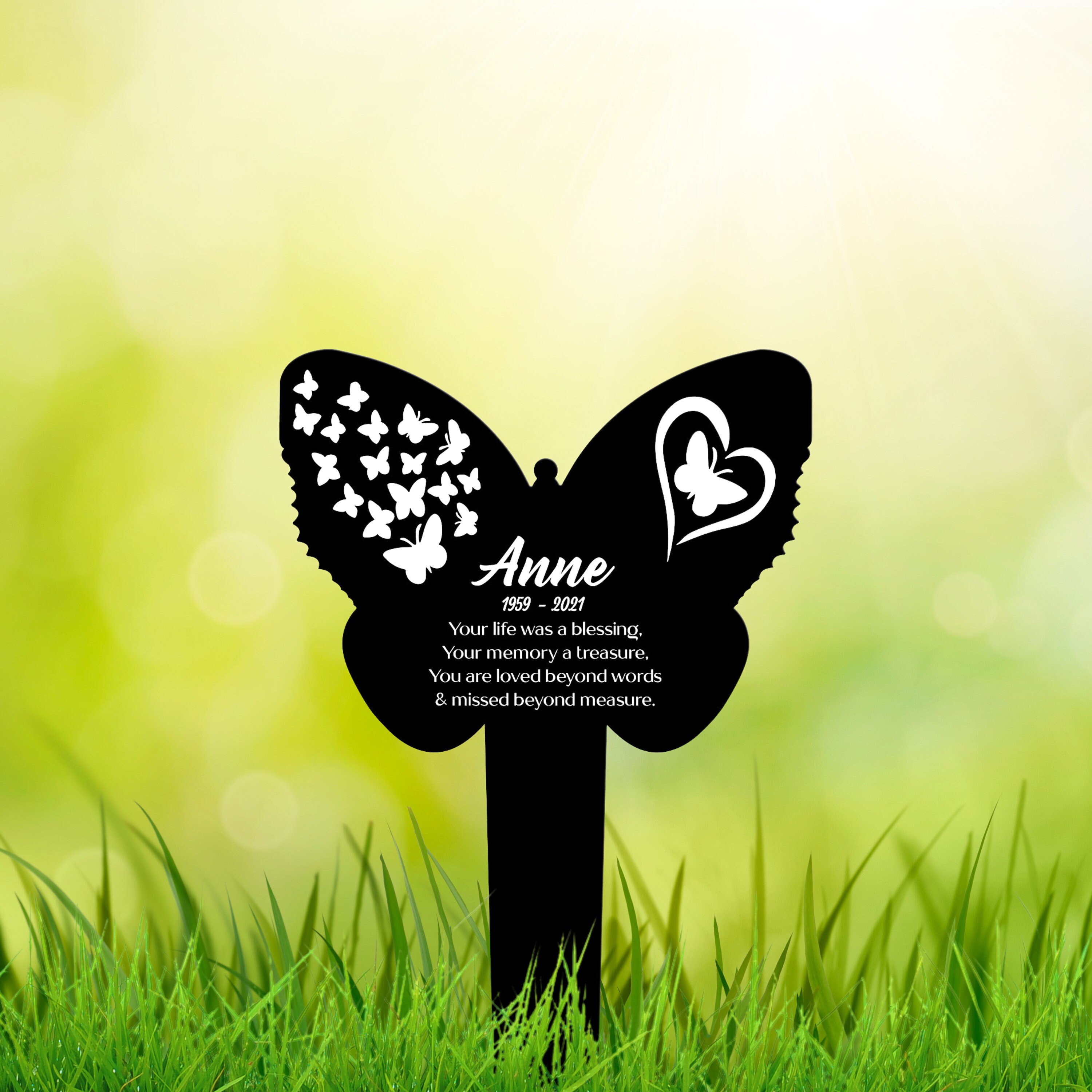 Butterfly Memorial Grave Stake, Butterfly Memorial Garden Stake, Loss ...