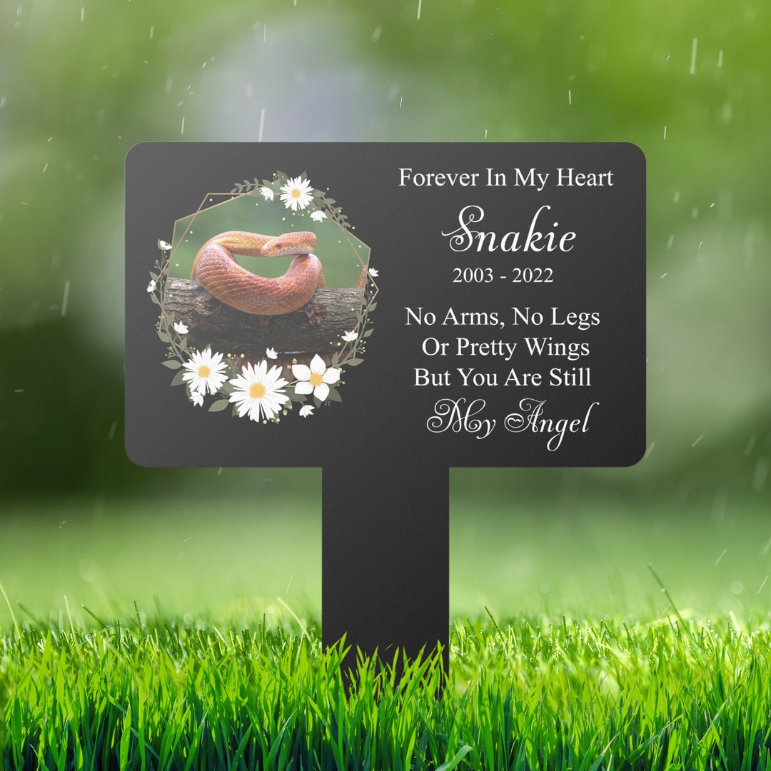Personalized Grave Marker for Pet, Snake Memorial, Snake Photo Keepsake ...