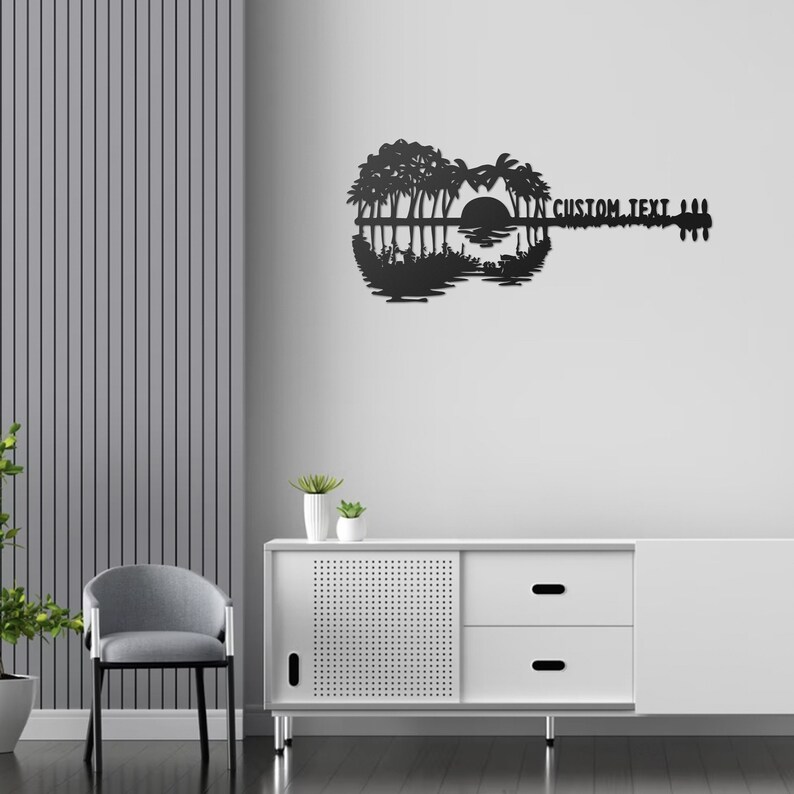 Guitar LED Sign Personalized, Guitarist Monogram Name Sign Gifts ...