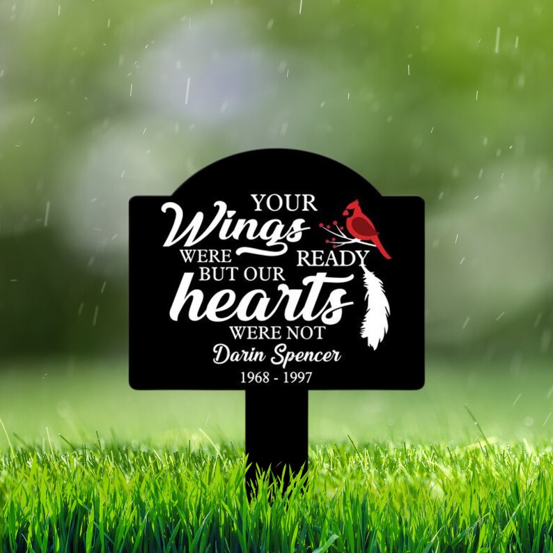 Custom Cardinal Grave Marker, Loss of Loved Ones Sympathy Grave Stake ...