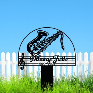 Personalized Grave Marker for Human, Playing in Heaven, Saxophone ...
