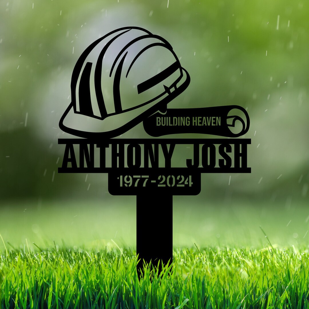 Personalized Construction Workers Metal Stake, Constructor Remembrance ...