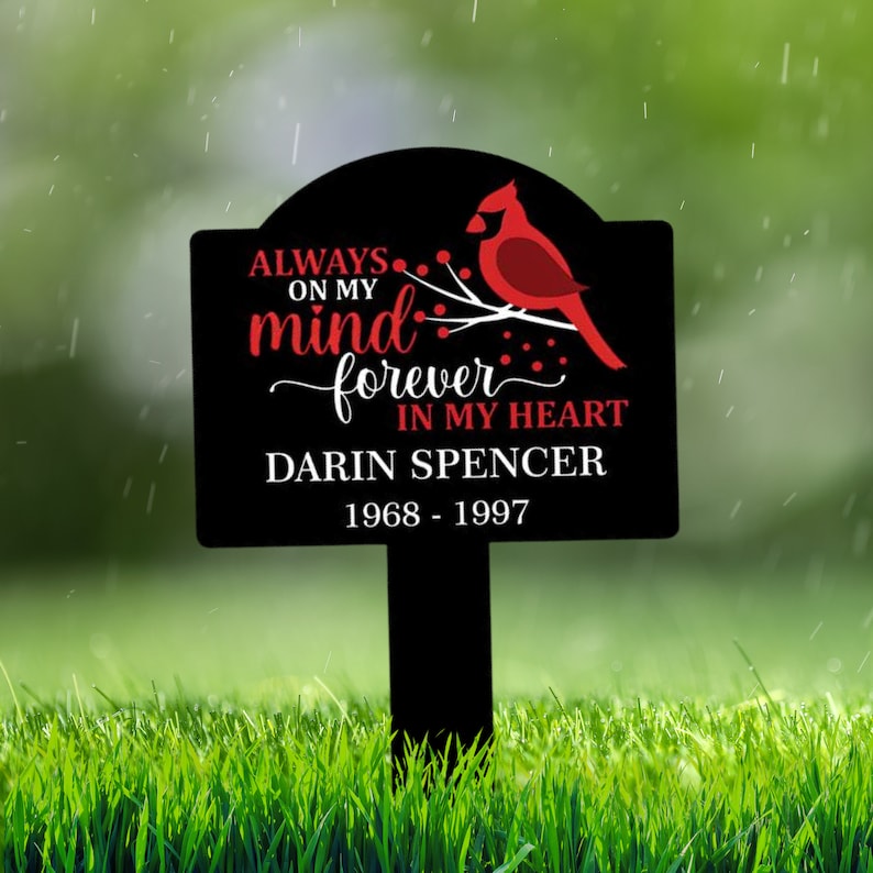 Custom Cardinal Grave Marker, Loss of Loved Ones Sympathy Grave Stake ...