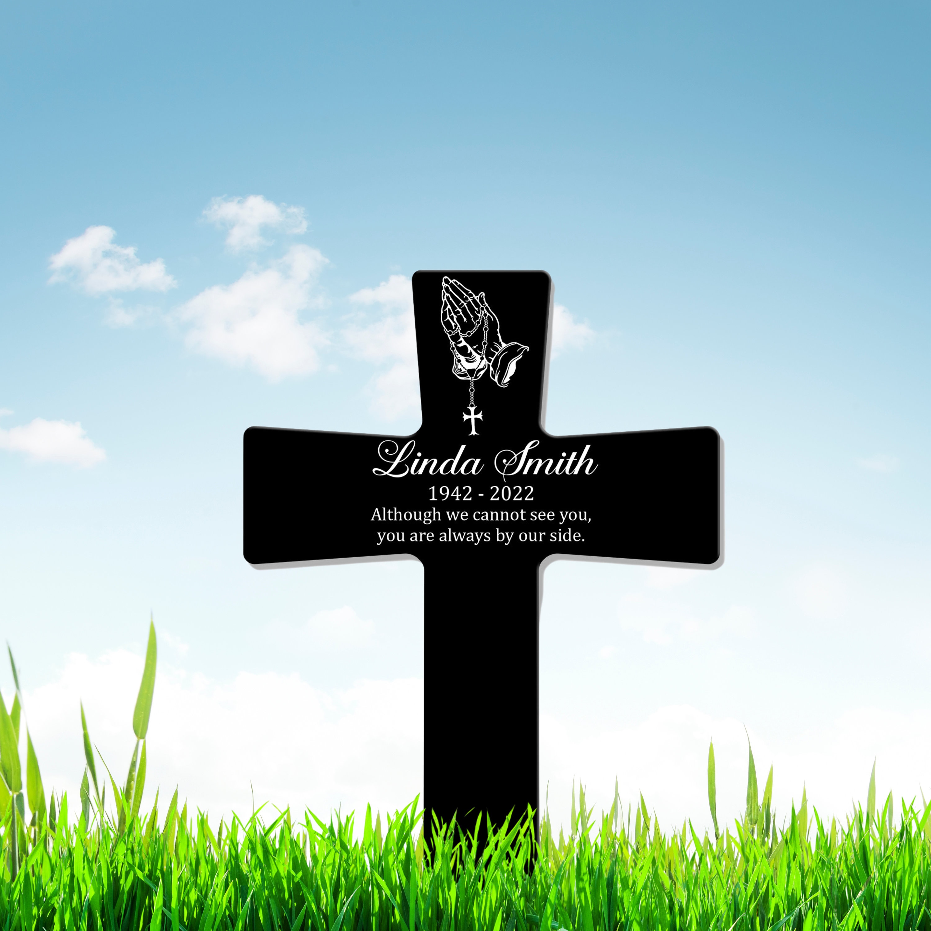 Cross Memorial Grave Marker Custom, Loss of Loved Ones Bereavement ...