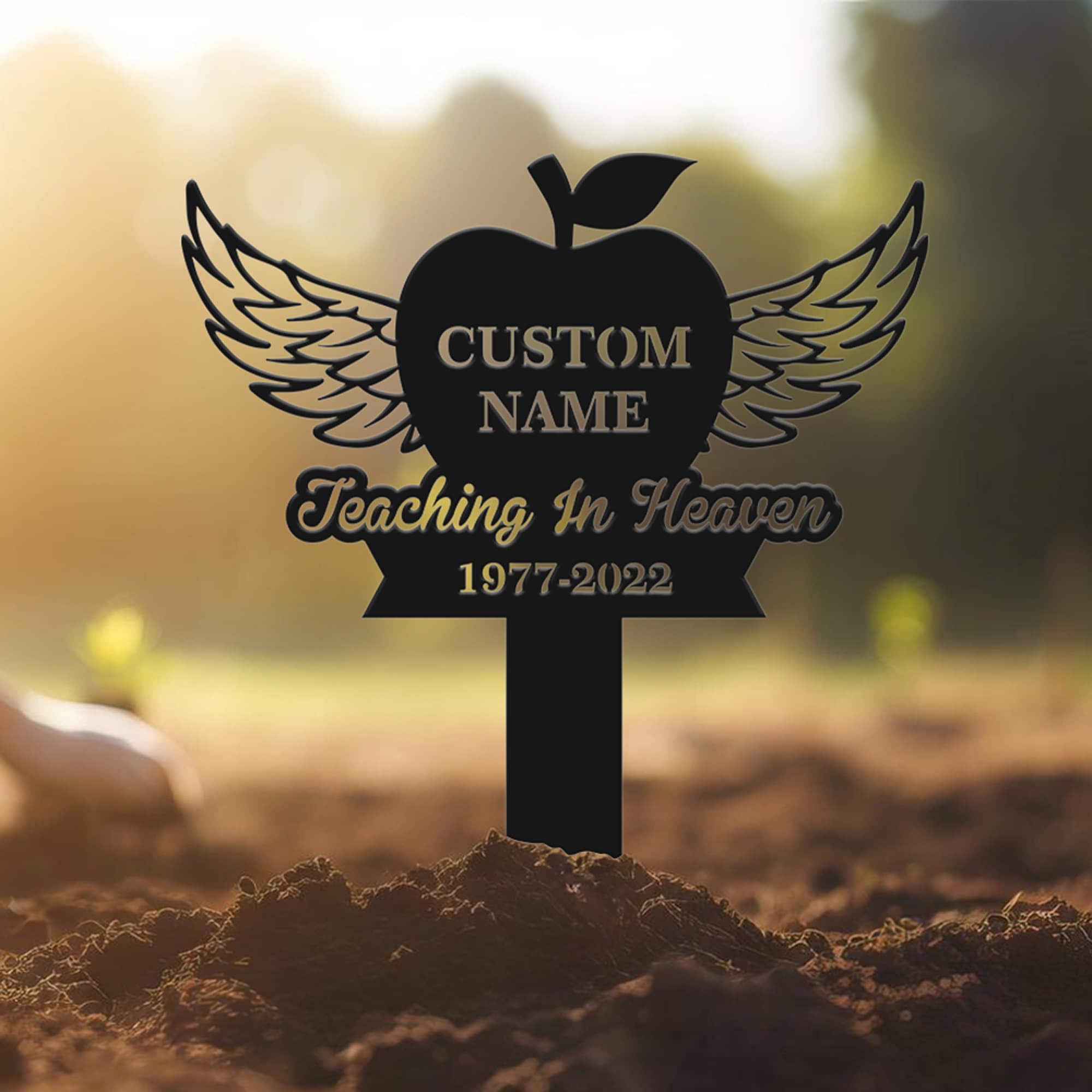 Personalized Teacher Grave Marker Teacher Memorial Metal - Etsy