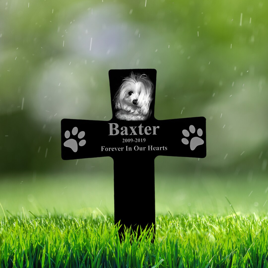 Personalized Pet Grave Marker, Dog Photo Memorial, Dog Loss Sympathy ...
