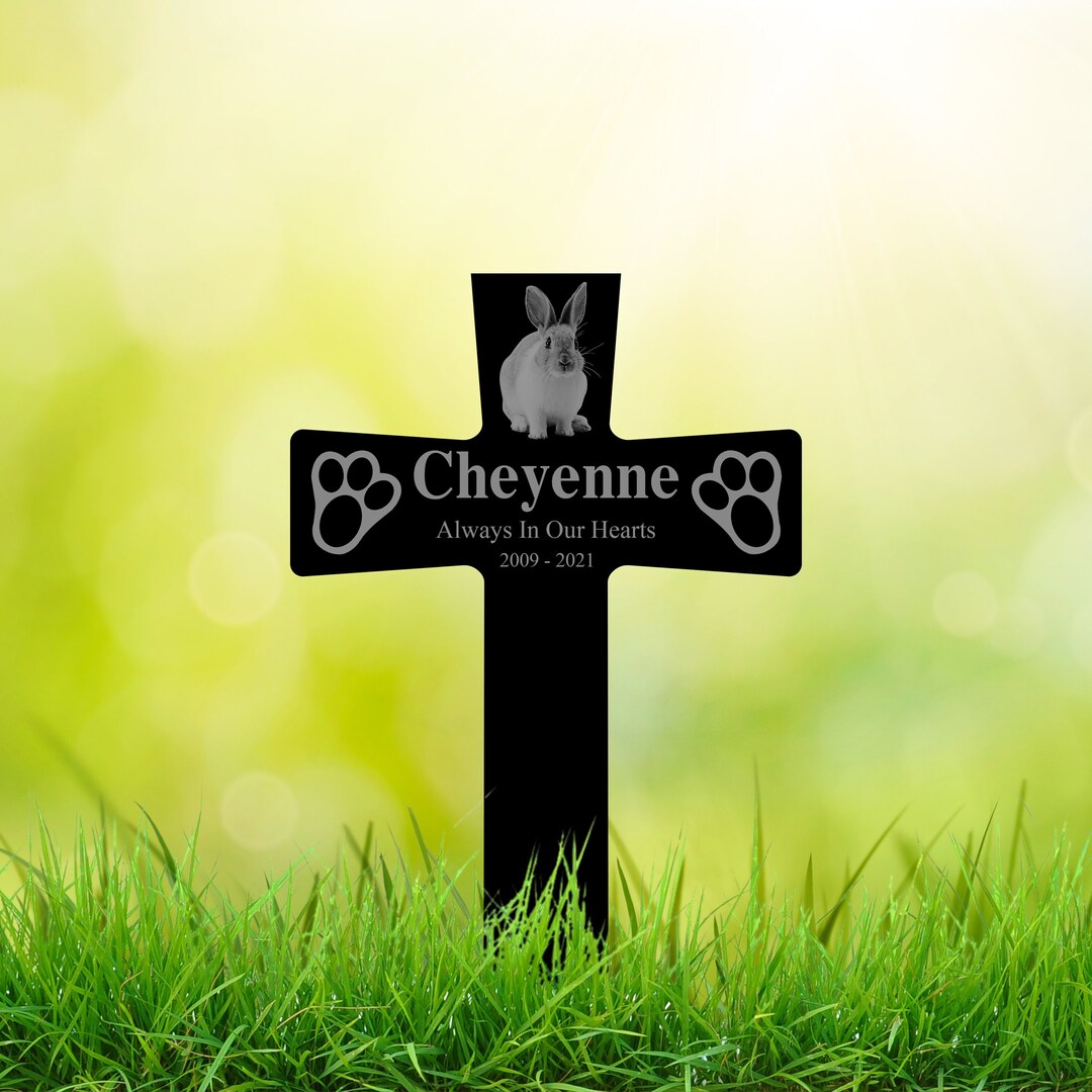 Bunny Photo Memorial Grave Stake Custom, Rabbit Portrait Stake, Rabbit ...